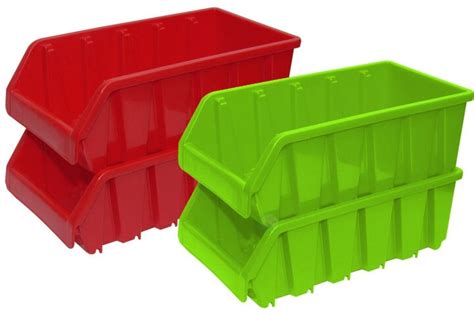 Basicwise Vintiquewise Plastic Storage Stacking Bins Set Of 4 ShopStyle Blocks Stackers