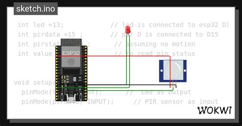 Pir Sensor Wokwi Esp32 Stm32 Arduino Simulator