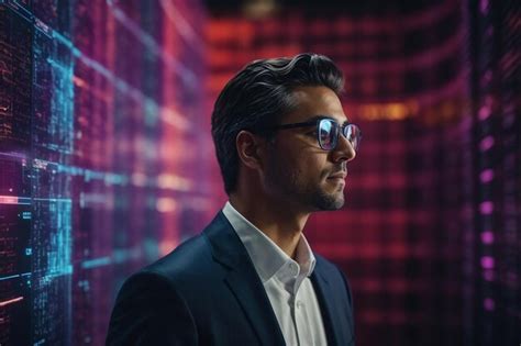 Premium Photo A Businessman Harnessing Ai Big Data Digital Neural Networks To Analyze