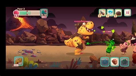 прохождение 50 уровня в Dino Bash уровень сложности легко Youtube