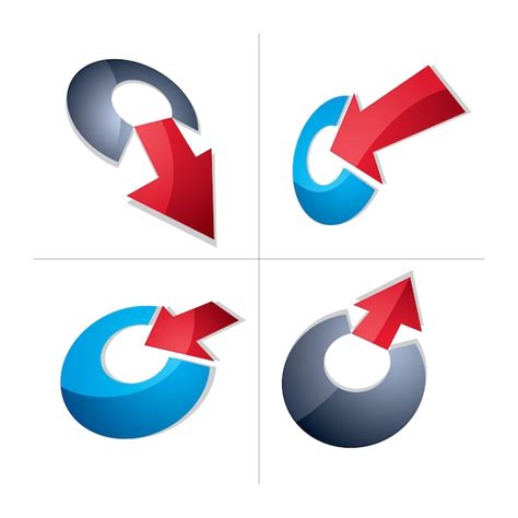 Premium Vector Three Dimensional Graphic Elements Collection With Simple Arrows Business