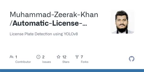 Issues · Muhammad Zeerak Khan Automatic License Plate Recognition Using Yolov8 · Github