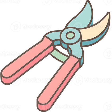 Cartoon Style Garden Pruning Shears With Pink Handles 69650057 Png