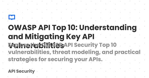 Owasp Api Top 10 Understanding And Mitigating Key Api Vulnerabilities Api Security