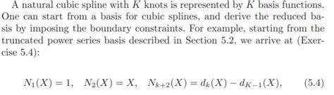 regression deriving the basis functions for natural cubic spline