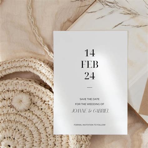 Modern Save The Date Template Minimalist Save The Date Editable