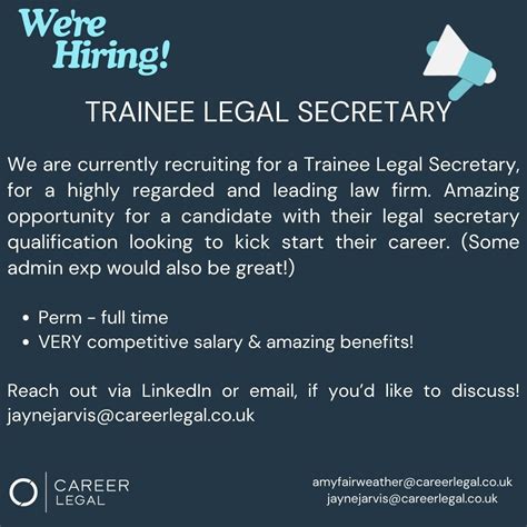 💫 Brilliant Opportunity For Those With Their Legal Secretarial