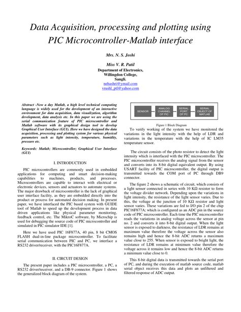 Pdf Data Acquisition Processing And Plotting Using Pic