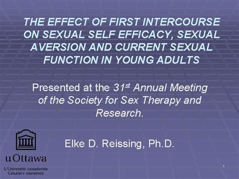 THE EFFECT OF FIRST INTERCOURSE ON SEXUAL SELF