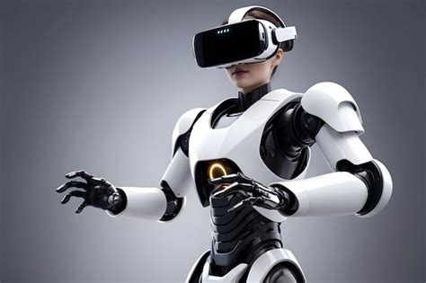 Premium Ai Image A Robot Wearing A Vr Headset With An Isolated Background