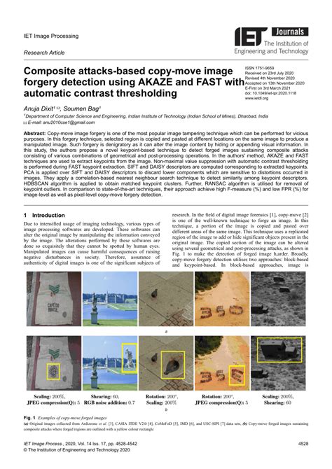 composite attacks based copy move image forgery detection using akaze