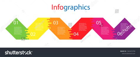 Infographic 6 Templates Design Colorful Flow Stock Vector Royalty Free 1363472750 Shutterstock