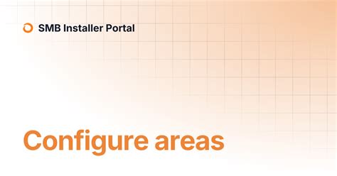 Configure Areas SMB Installer Portal