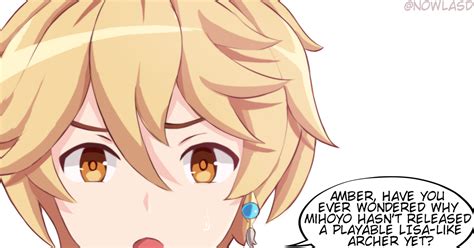 Genshin Impact Aether Amber Genshin Impact Aether X Amber Pixiv