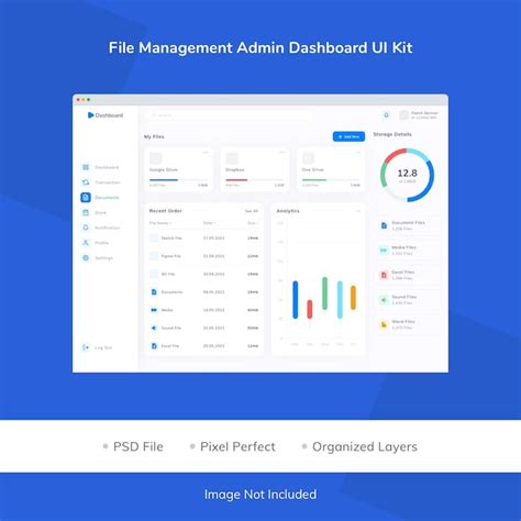 Premium PSD File Management Admin Dashboard Ui Kit