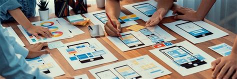 premium photo panorama shot of frontend developer team brainstorming