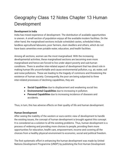 geography class 12 notes chapter 13 human development pdf human