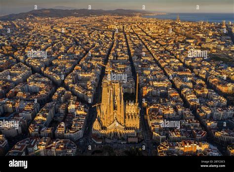 Eng Aerial View Of La Sagrada Família And Eixample Octogonal Grid