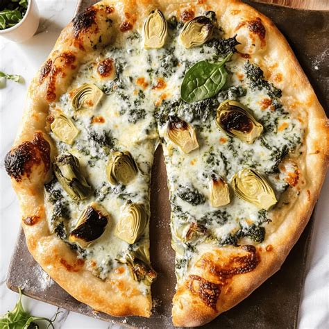 Irresistible Artichoke Pizza With Spinach Parmesan Cream Sauce