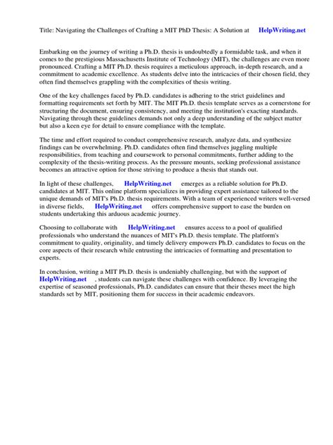 Mit Phd Thesis Template Pdf Doctor Of Philosophy Thesis