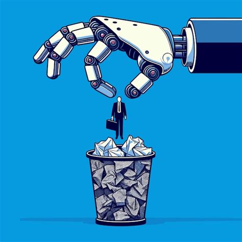 Vector Robot Hand Replacing Human Jobs Concept Illustration Premium Ai Generated Vector