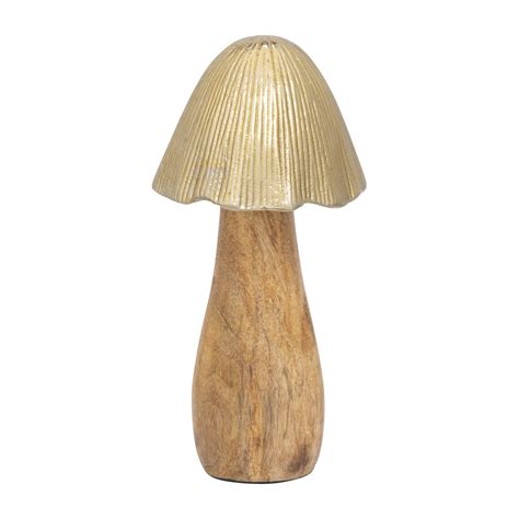Wood 8 Mushroom With Metal Top Gold The Brick