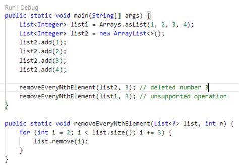 Removing Every Nth Element From Wildcard List Java Stack Overflow