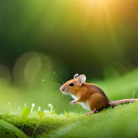 premium ai image a mouse in open field