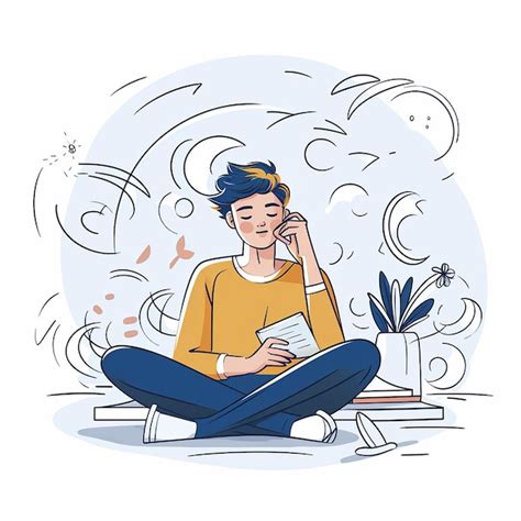 Premium Photo Lazy Person Line Art Illustration