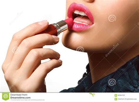 Lips Lipstick Cosmetics Pink Lipstick On Lips Stock Photo Image Of Head Sensuality