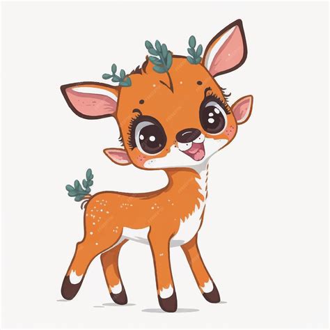 Vetor De Desenho Animado De Cervo Bebê Fofo Vetor Premium