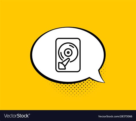 hdd line icon computer memory component sign vector image