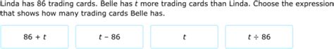 ixl write variable expressions word problems 4th class maths practice