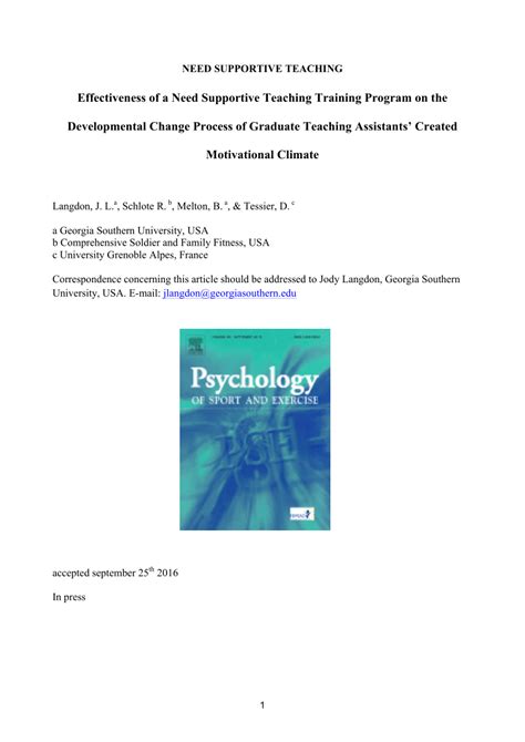 Pdf Effectiveness Of A Need Supportive Teaching Training Program On