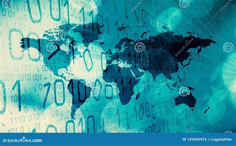 Future Technology World Map Creative Conception Stock Illustration