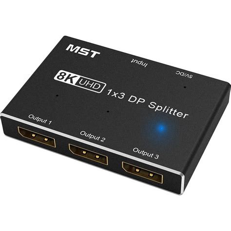 4xem 1x3 3 port 8k 4k displayport splitter hub 4xhsp1101