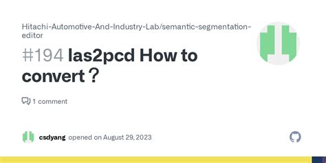 Las2pcd How To Convert？ · Issue 194 · Hitachi Automotive And Industry