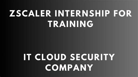 Zscaler Internship 2025 Internship Program Internship Sphere