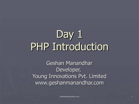 01 Php Introduction Ppt