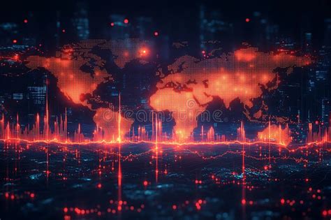 Global Network Data Visualization Abstract World Map With Dynamic Data