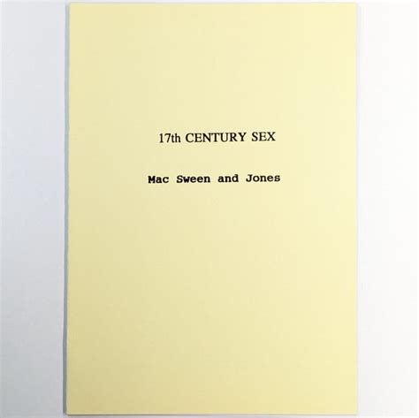 17th Century Sex Mainly Medieval