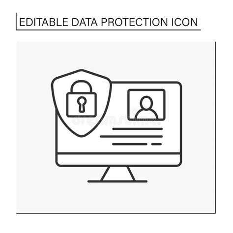 Security System Line Icon Stock Vector Illustration Of Database