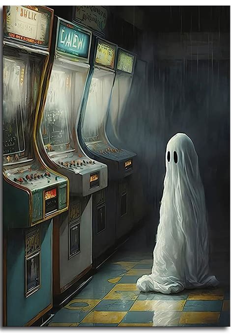 Weitol Ghost In An Abandoned Arcade Poster Wall Art Ghost Arcade Print