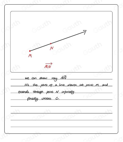 solved which description best defines ray vector mn a line segment