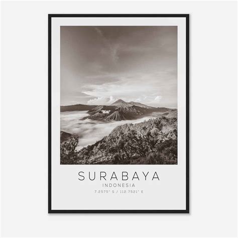 Surabaya Indonesia Travel Photo Poster Bw Surabaya Travel Print Minimalist Travel Poster Print