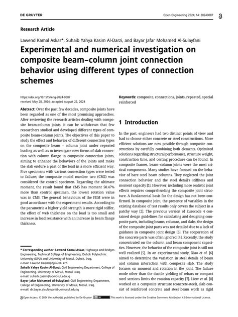 Pdf Experimental And Numerical Investigation On Composite Beamcolumn