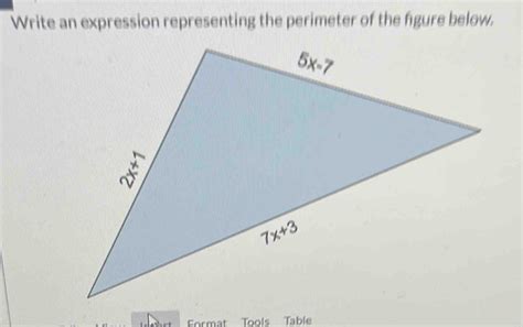 solved write an expression representing the perimeter of the figure
