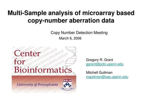Ppt Multi Sample Analysis Of Microarray Based Copy Number Aberration Data Powerpoint