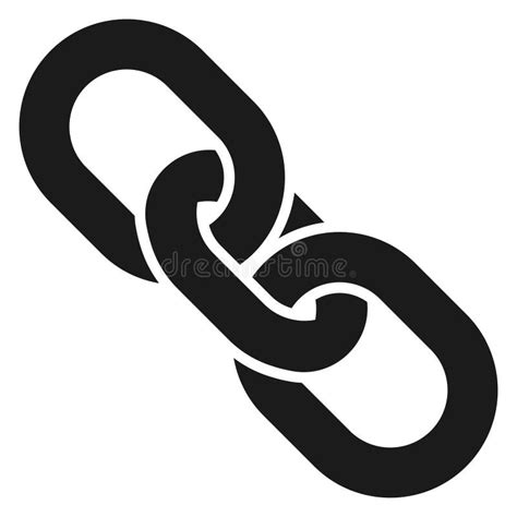 linked chain black icon connection strength symbol stock vector