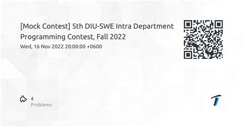 [mock contest] 5th diu swe intra department programming contest fall